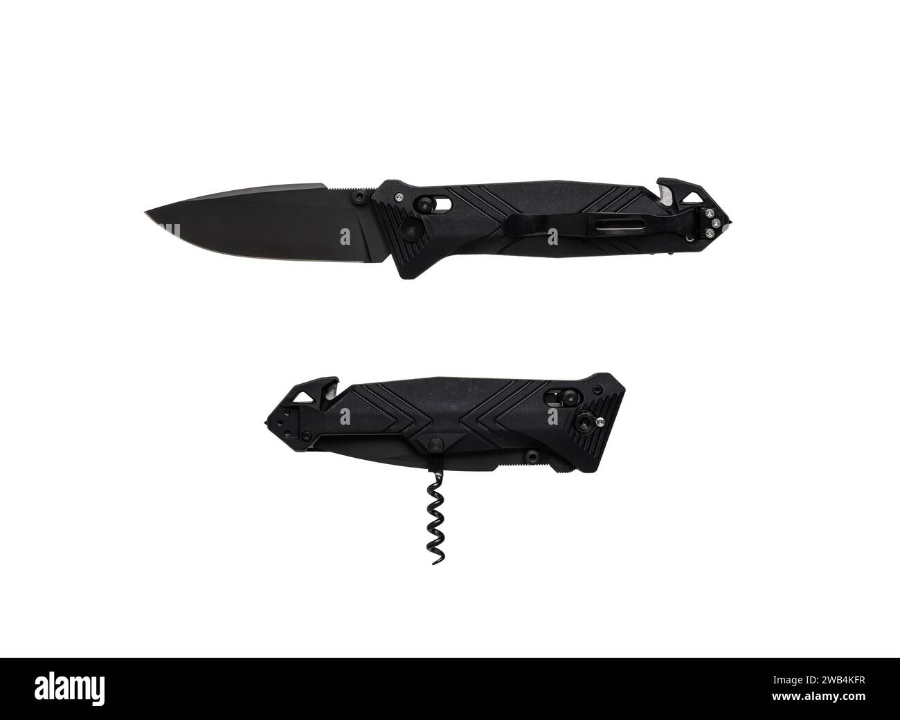 Pocket modern folding knife. Pocket knife with corkscrew and sling ...