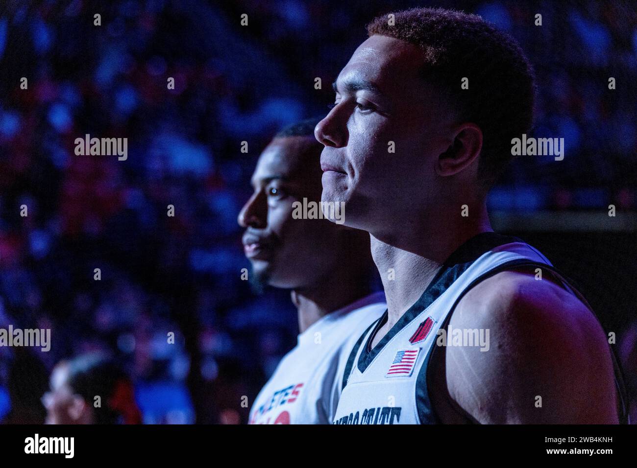 SAN DIEGO, CA - JANUARY 06: San Diego State forward Elijah Saunders (25 ...