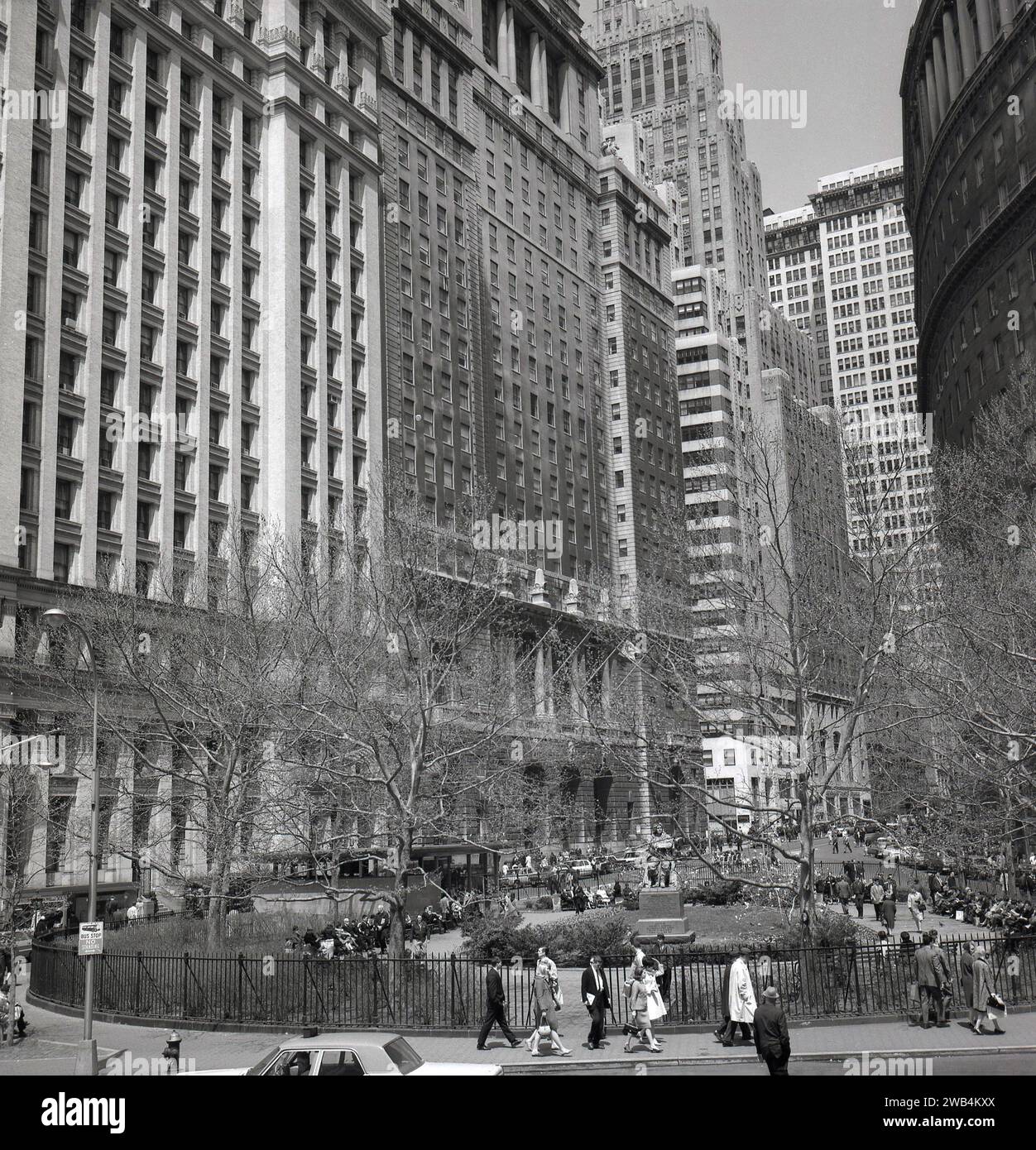1960s, historical, Manhattan, New York, USA. showing the tall buildings ...