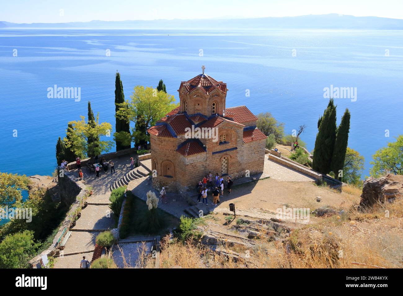 September 12 2023 - Ohrid in North Macedonia: people visit the Saint ...