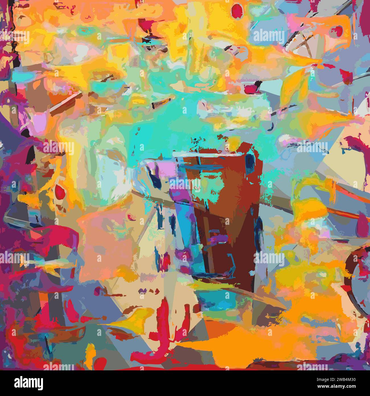 Vector Illustration Abstract Network Design Intricate Collage Splash ...