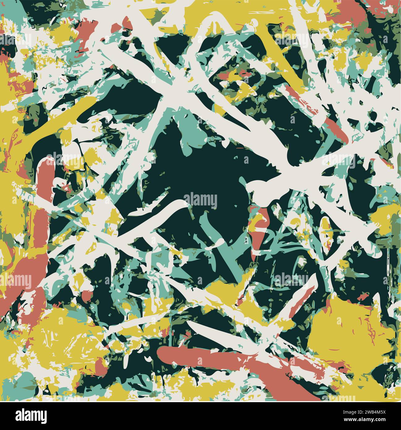 Vector Illustration Abstract Network Design Intricate Collage Splash ...