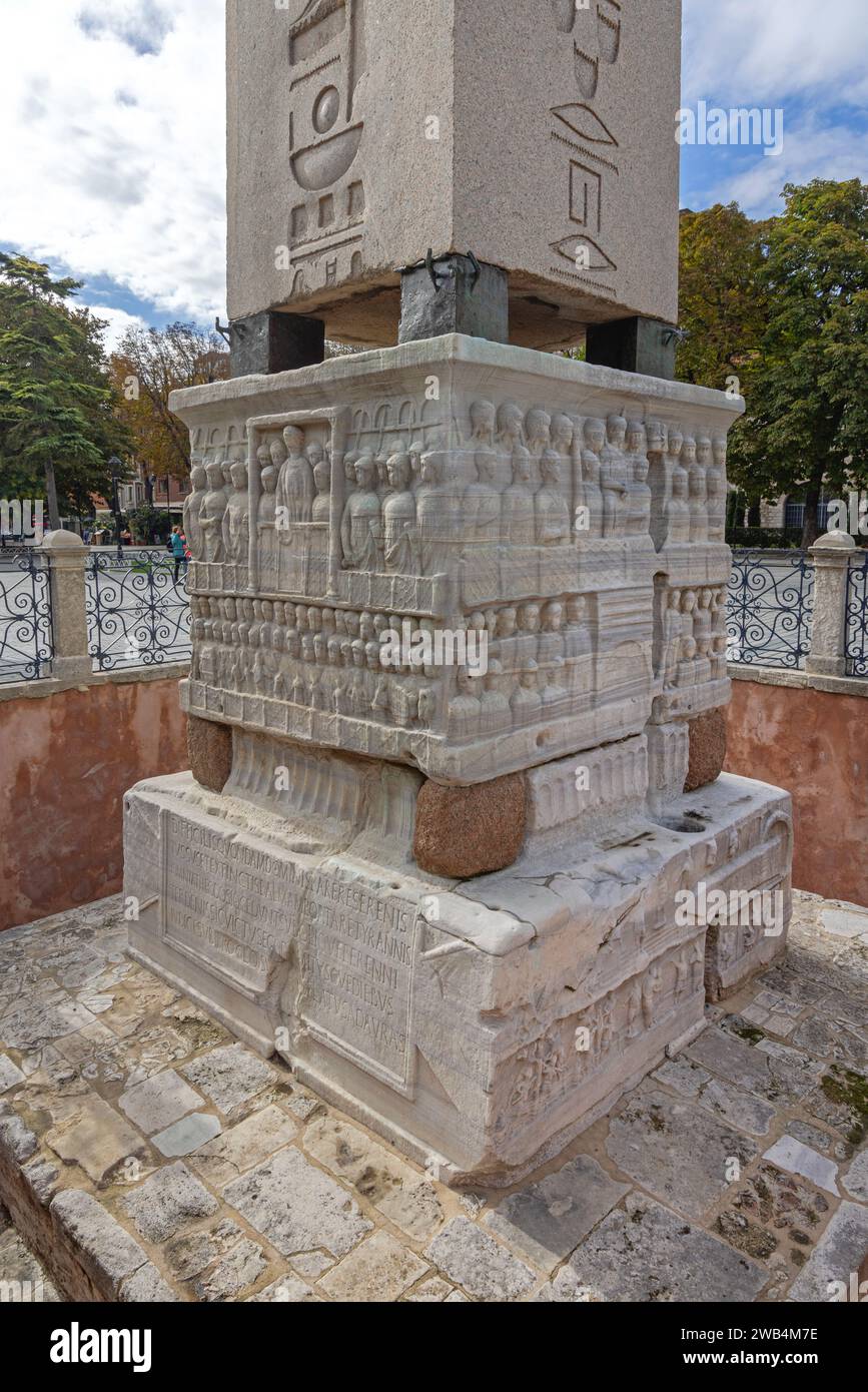 Istanbul, Turkey - October 18, 2023: Base Stone Obelisk of Theodosius ...