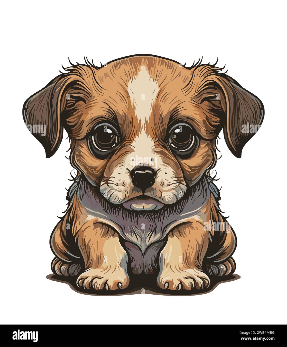 Cute small puppy dog vector isolated on white Stock Vector Image & Art ...