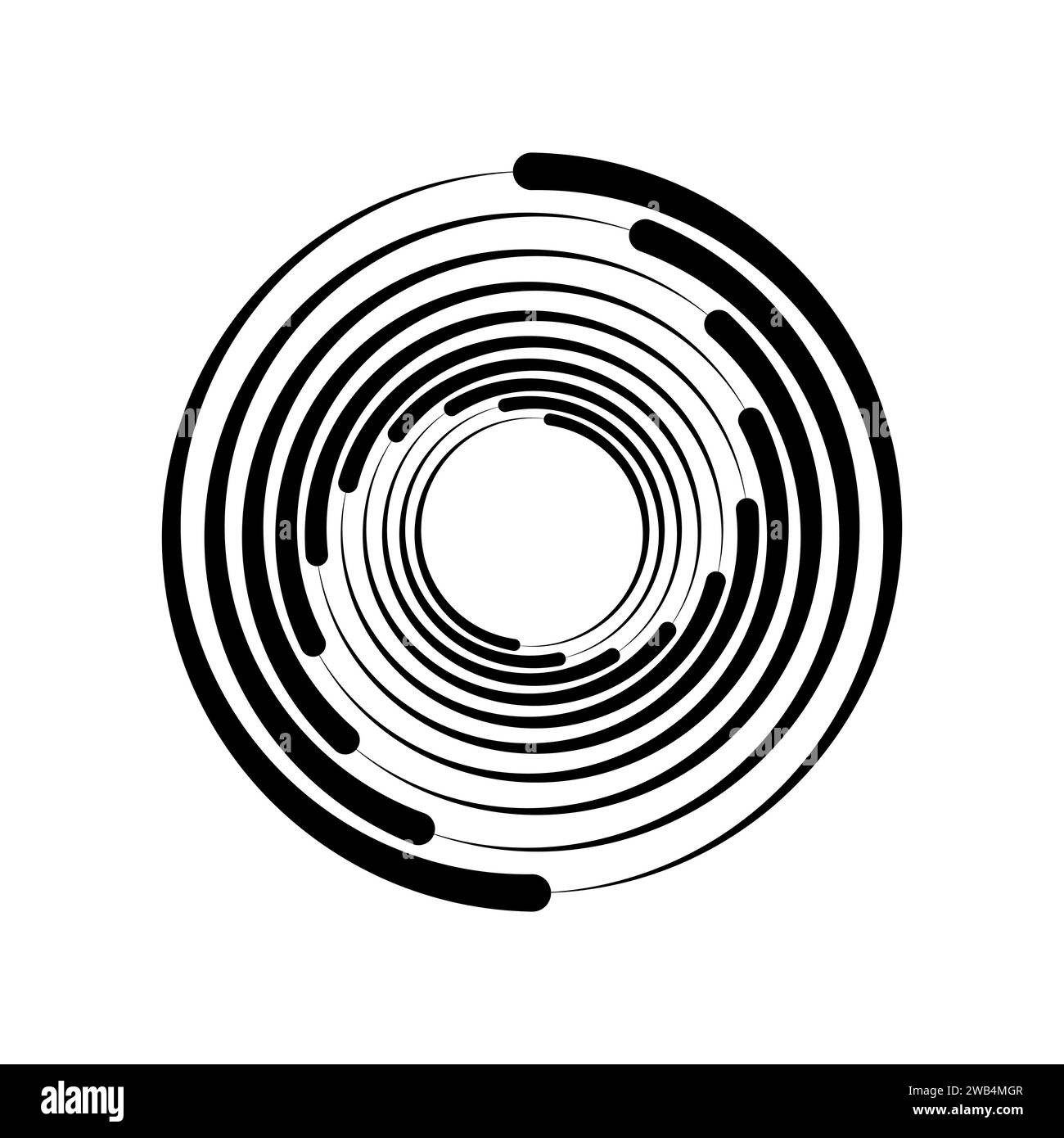 Black halftone speed swirled line. Geometric shape template for logo ...