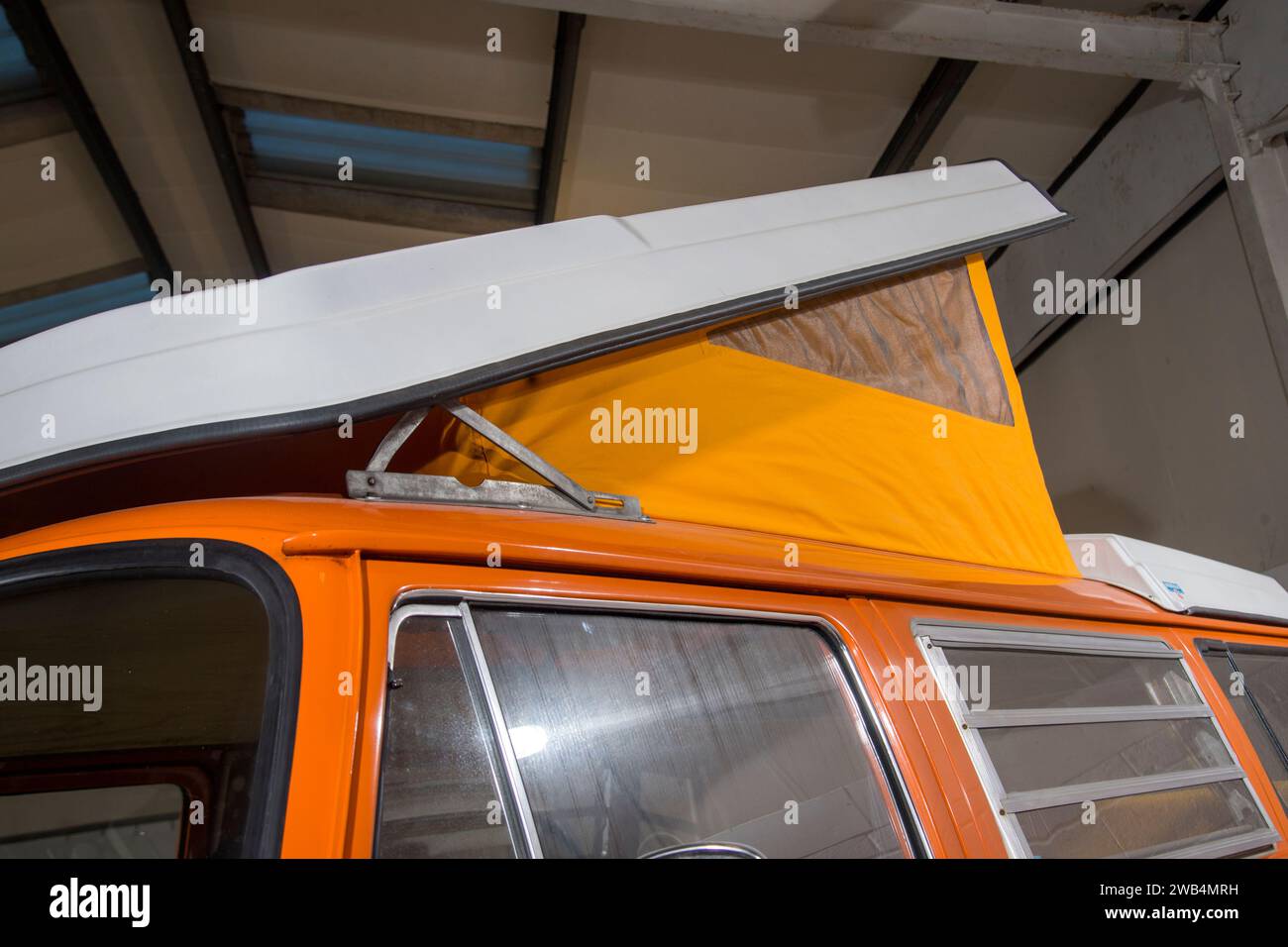 1973 VW Bay Window Westphalia pop top Type 2 camper Stock Photo - Alamy