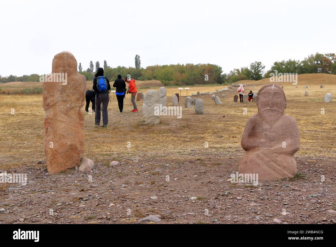 August 31 2023 - Tokmok in Kyrgyzstan: collection of stone monuments of ...