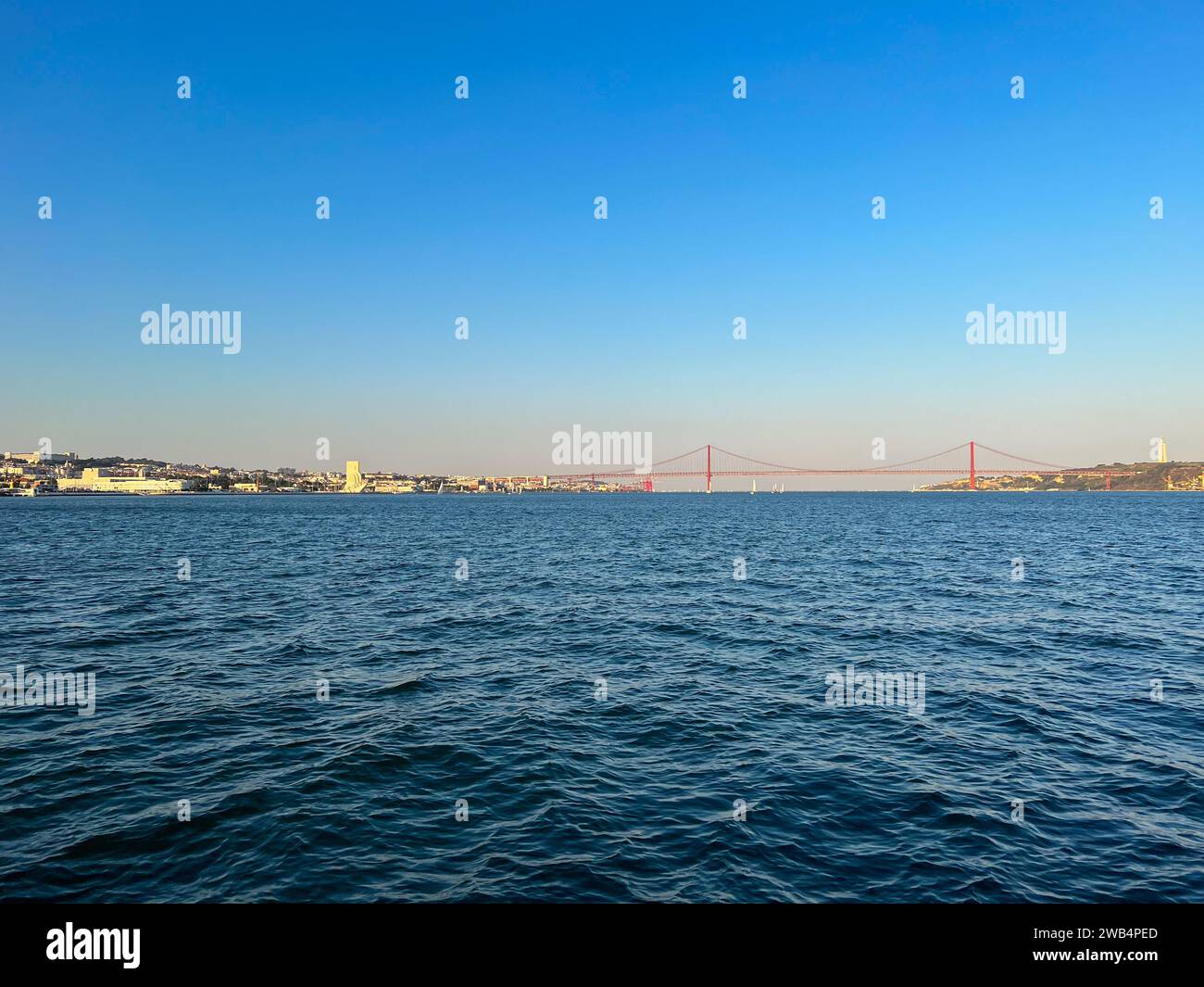 The wide Tagus River mouth, Lisbon Stock Photo - Alamy