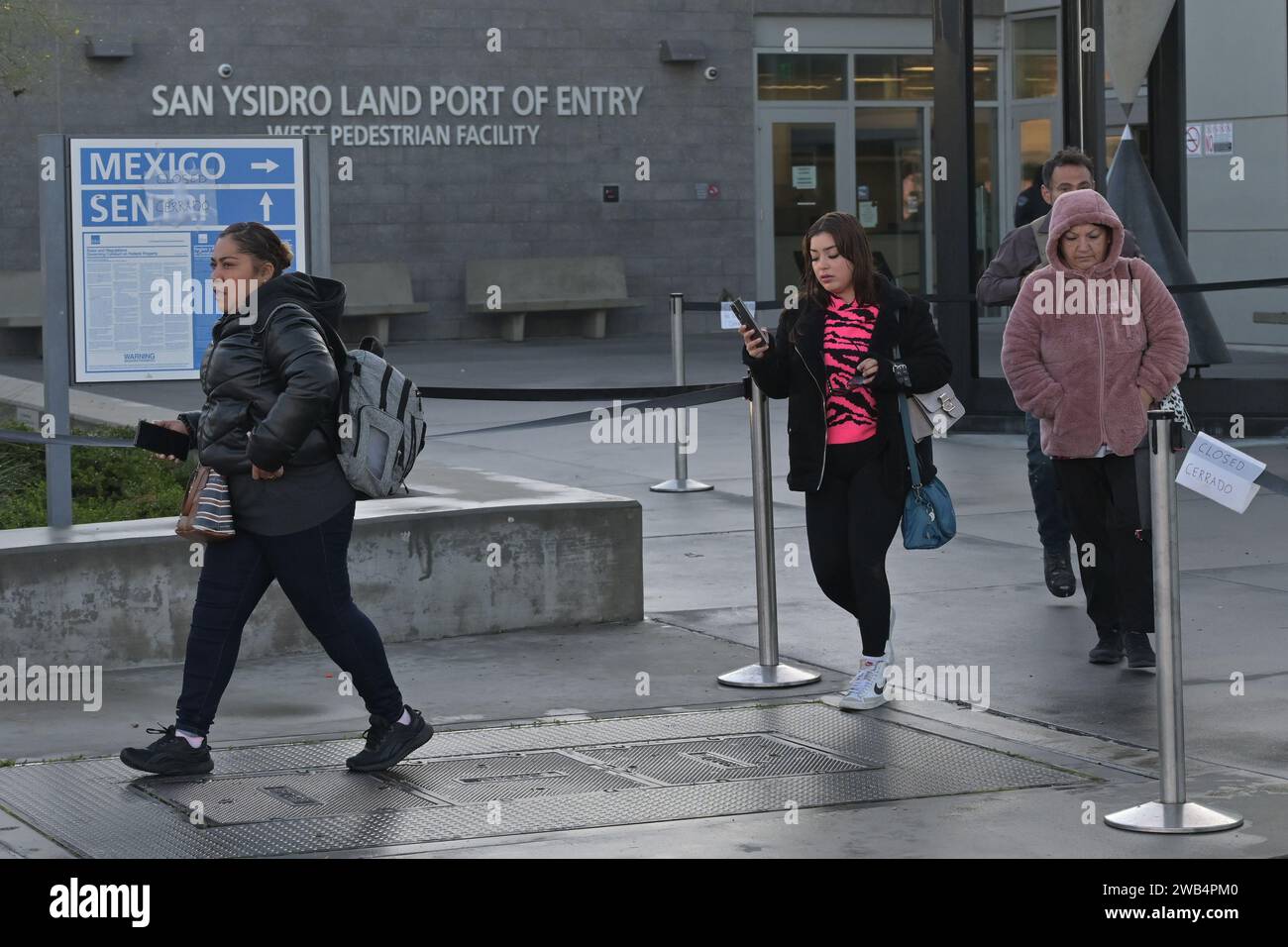 San Diego, USA. 04th Jan, 2024. Pedestrians at the San Ysidro Port of ...