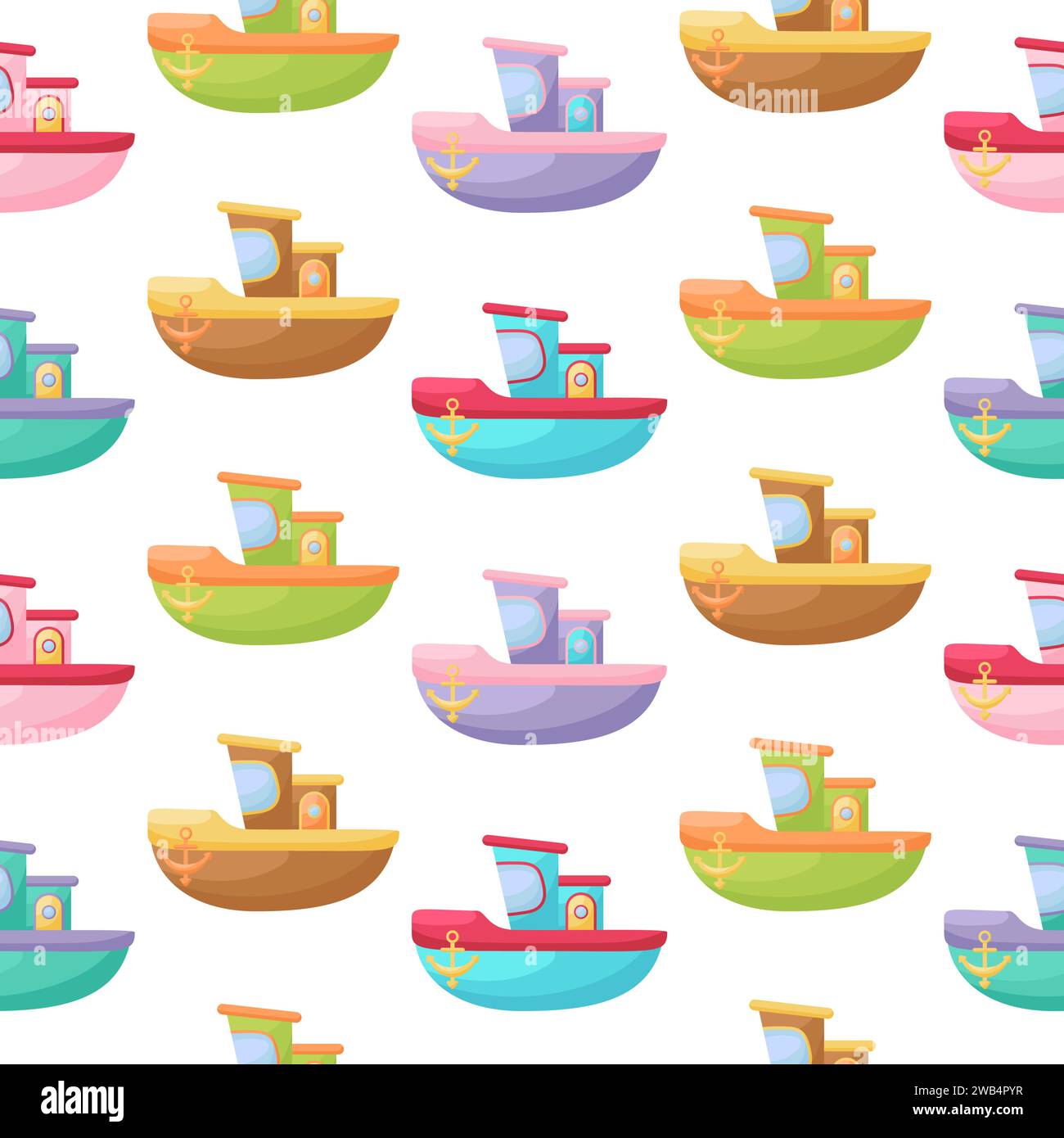 Cute children's seamless pattern with boats. Creative kids texture for ...