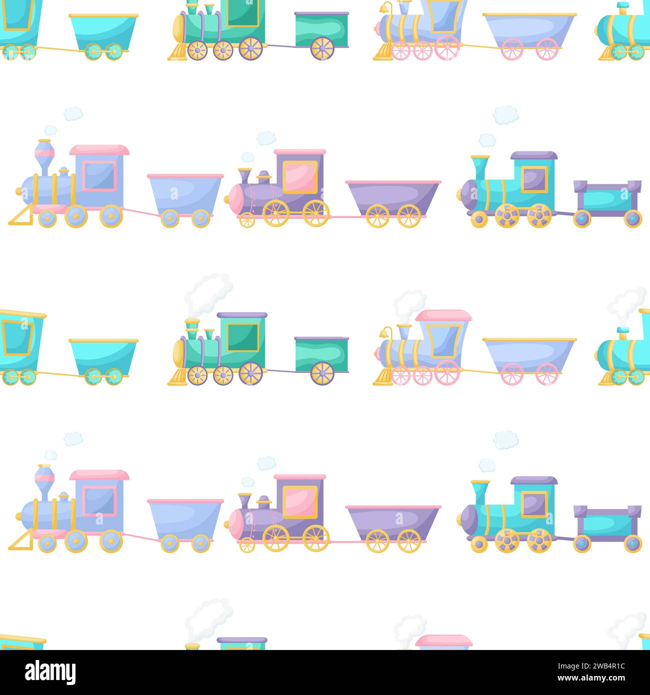 Cute children's seamless pattern with trains. Creative kids texture for ...