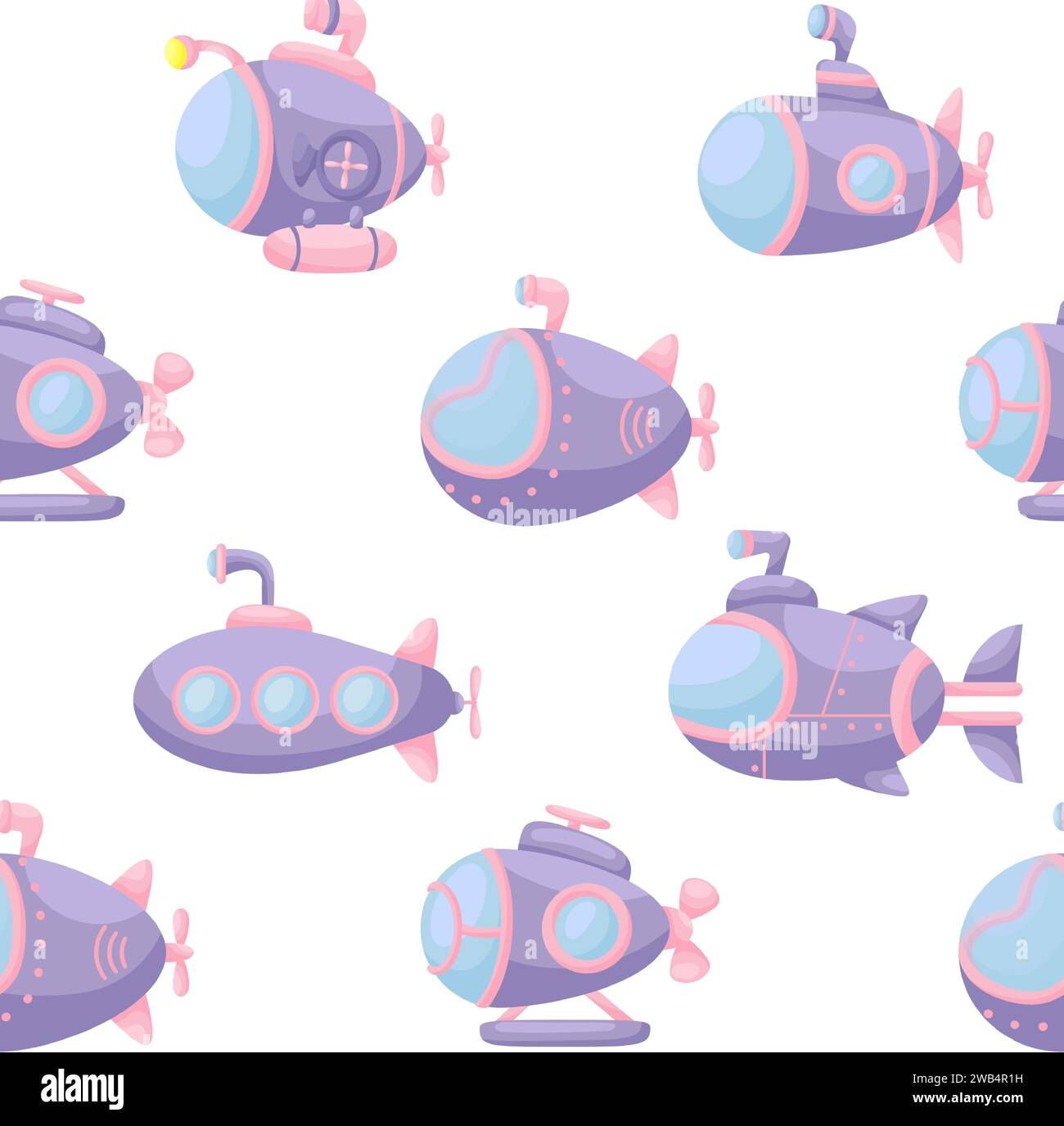 Cute children's seamless pattern with submarines. Creative kids texture ...