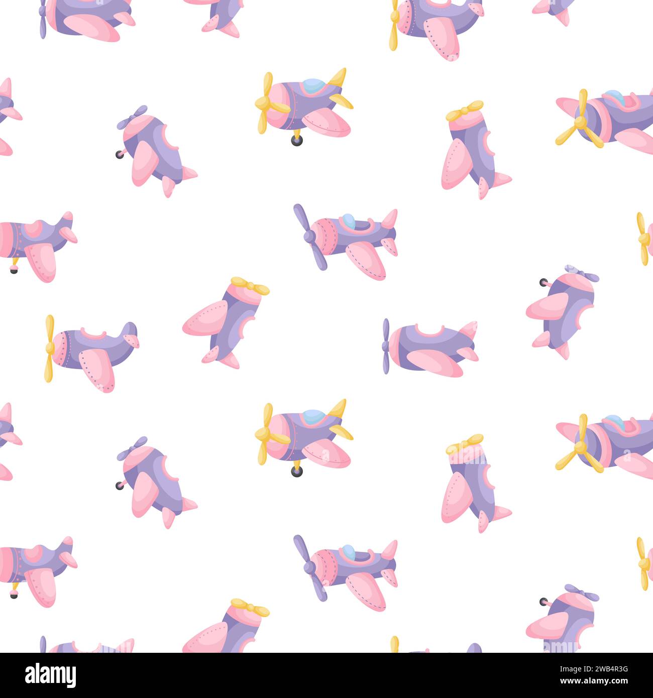 Cute children's seamless pattern with violet planes. Creative kids ...