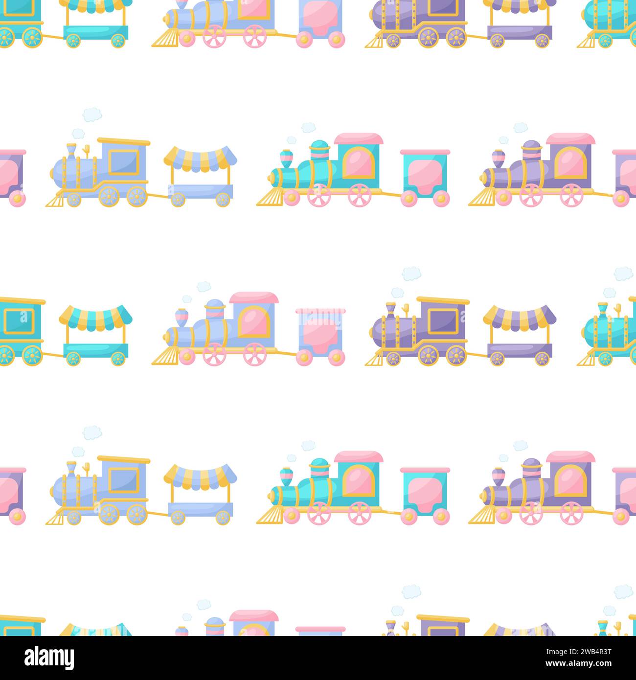 Cute children's seamless pattern with trains. Creative kids texture for ...