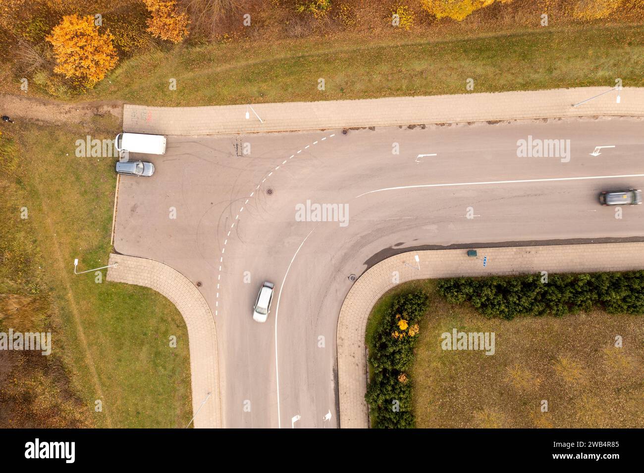 High angle flying above road hi-res stock photography and images - Alamy