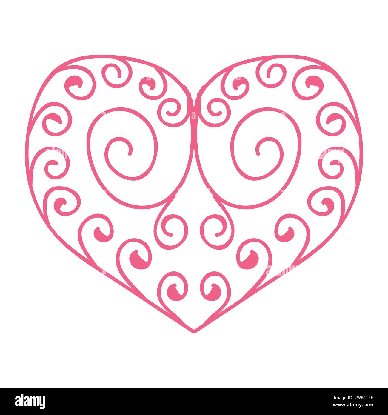 Heart with an openwork pattern. Open illustration isolated on white ...