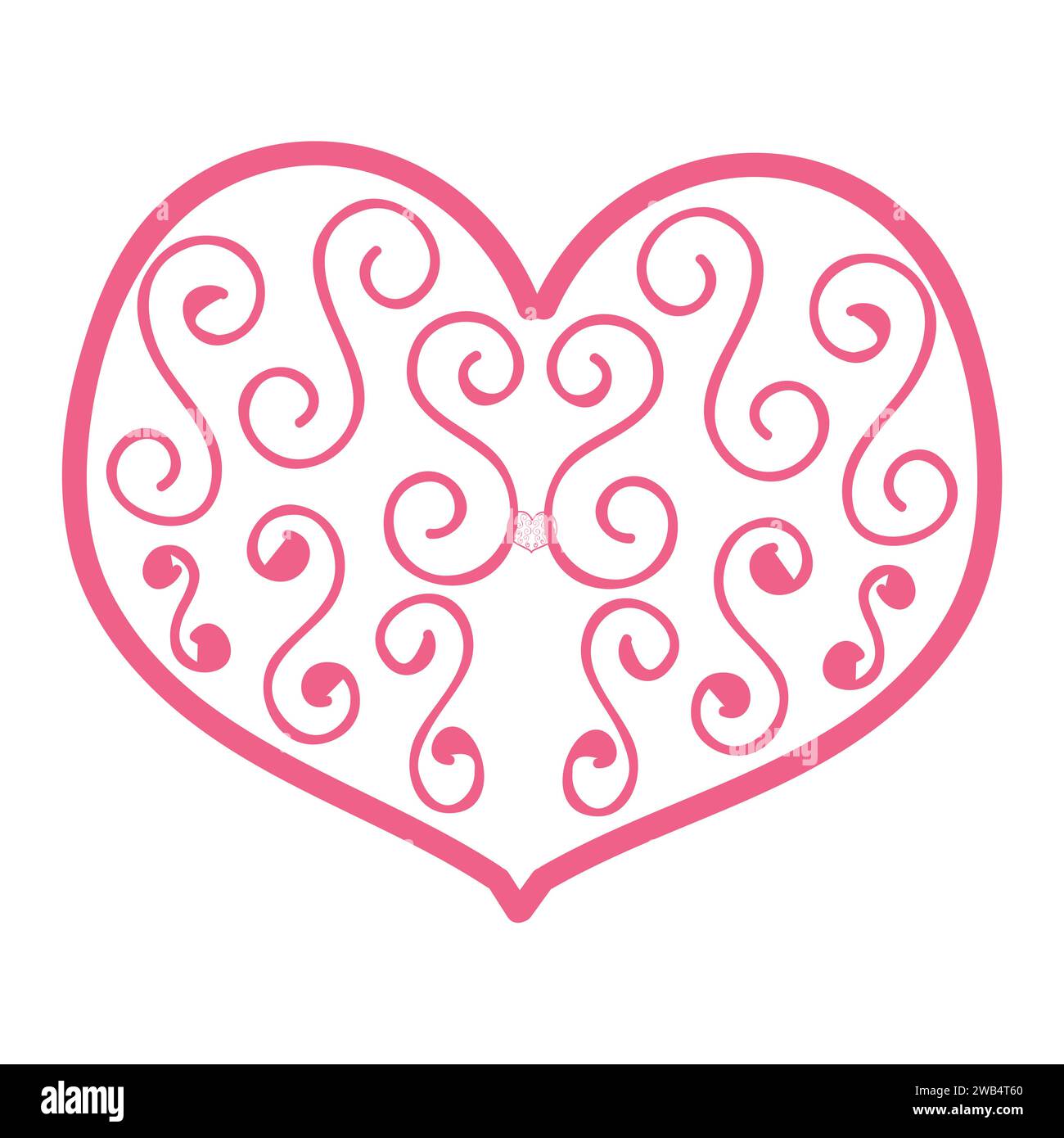 Heart with an openwork pattern. Open illustration isolated on white ...