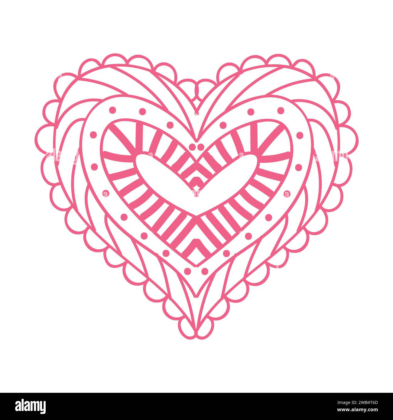 Heart with an openwork pattern. Open illustration isolated on white ...