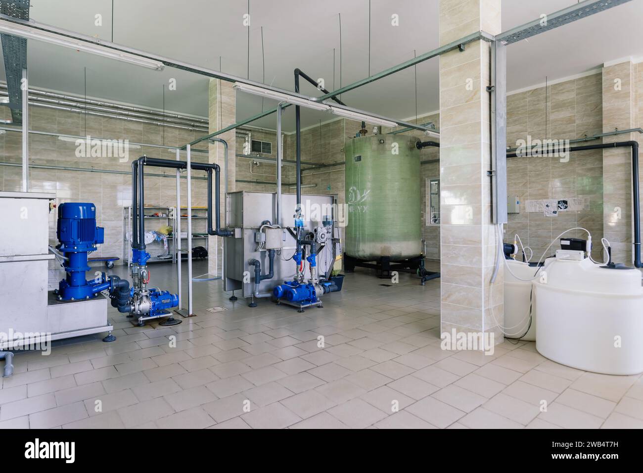 Pressure sensor in an industrial boiler room. Barometer in the heating ...