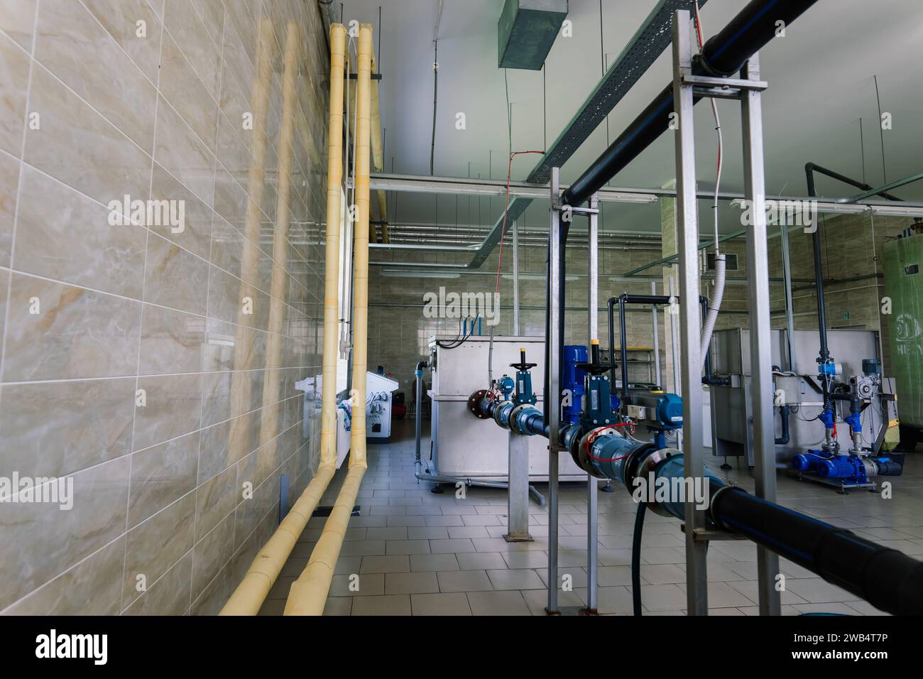 Pressure sensor in an industrial boiler room. Barometer in the heating ...
