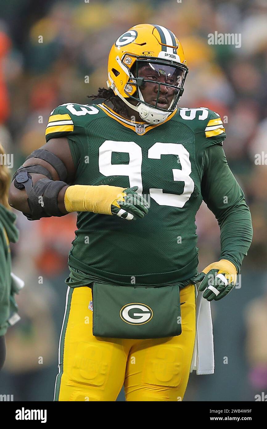 Green Bay Packers defensive tackle T.J. Slaton (93) during an NFL football game against the ...