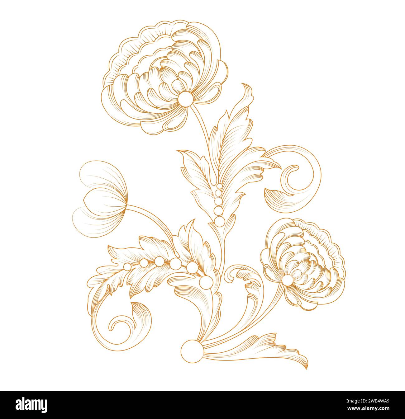 vintage baroque floral ornament Stock Vector Image & Art - Alamy