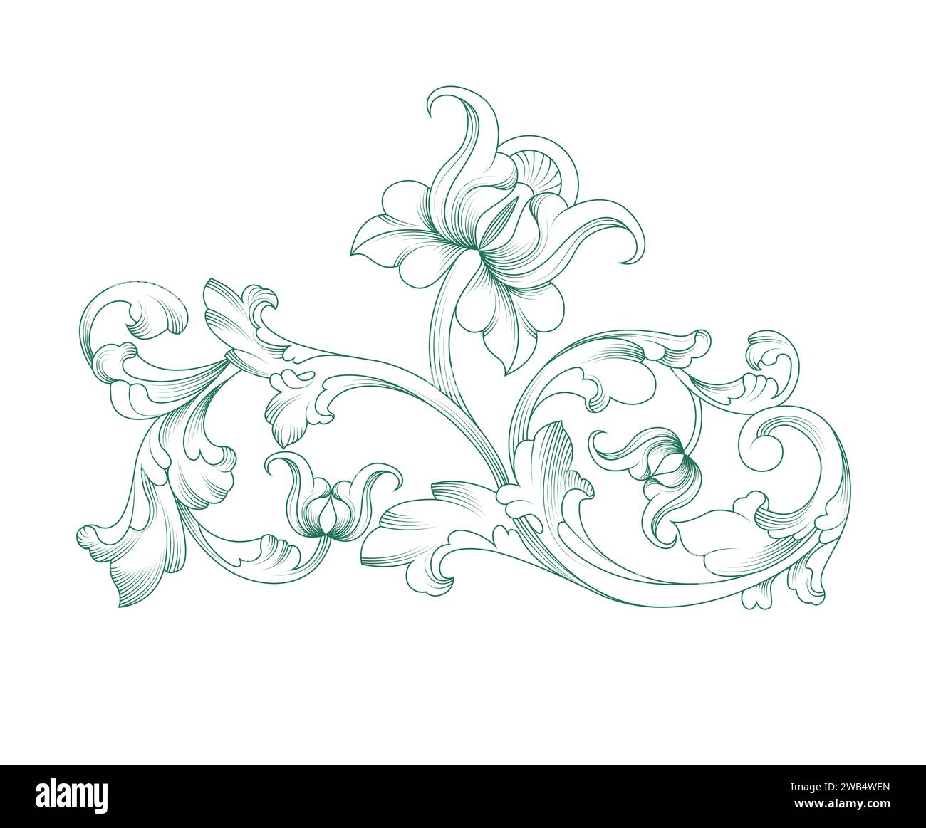 vintage baroque floral ornament Stock Vector Image & Art - Alamy