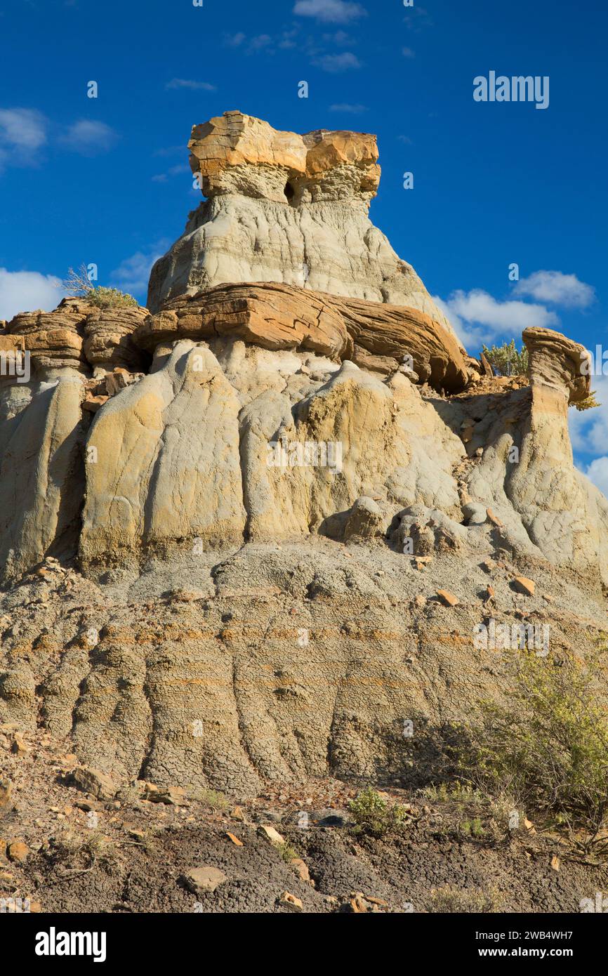 Badlands from Cap Rock Trail, Makoshika State Park, Montana Stock Photo ...