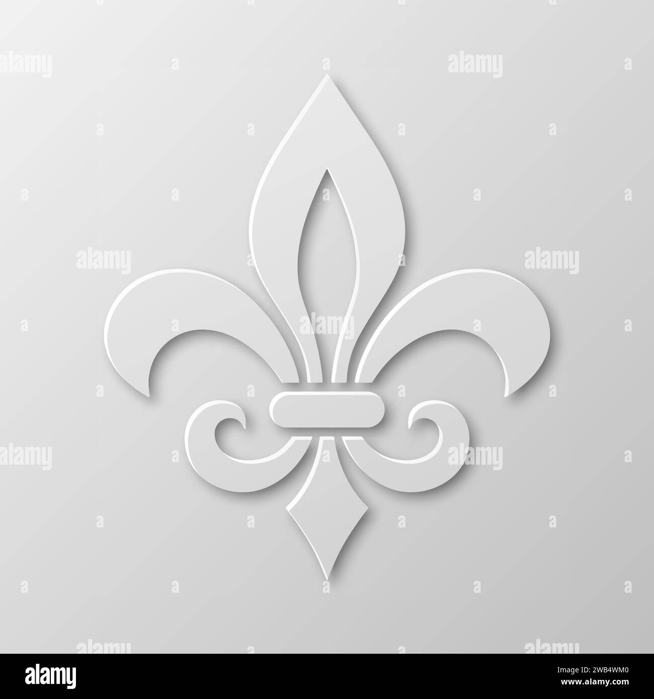 Vector Realistic Paper 3d Fleur De Lis Closeup on White Background ...