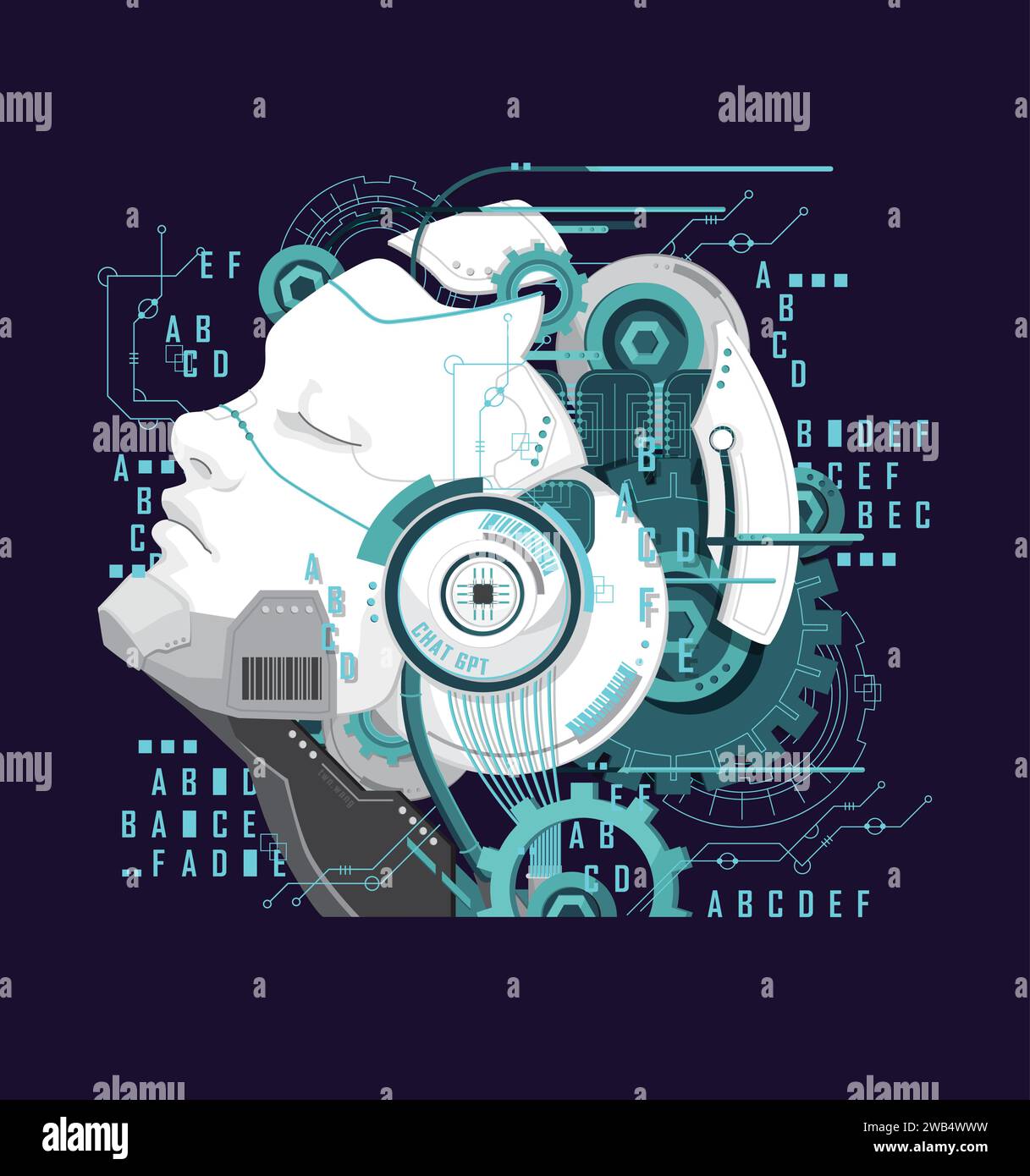 Futuristic AI backdrop 3d robot design Stock Vector Image & Art - Alamy