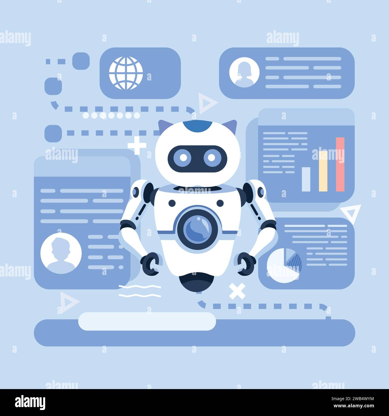 Futuristic AI backdrop 3d robot design Stock Vector Image & Art - Alamy