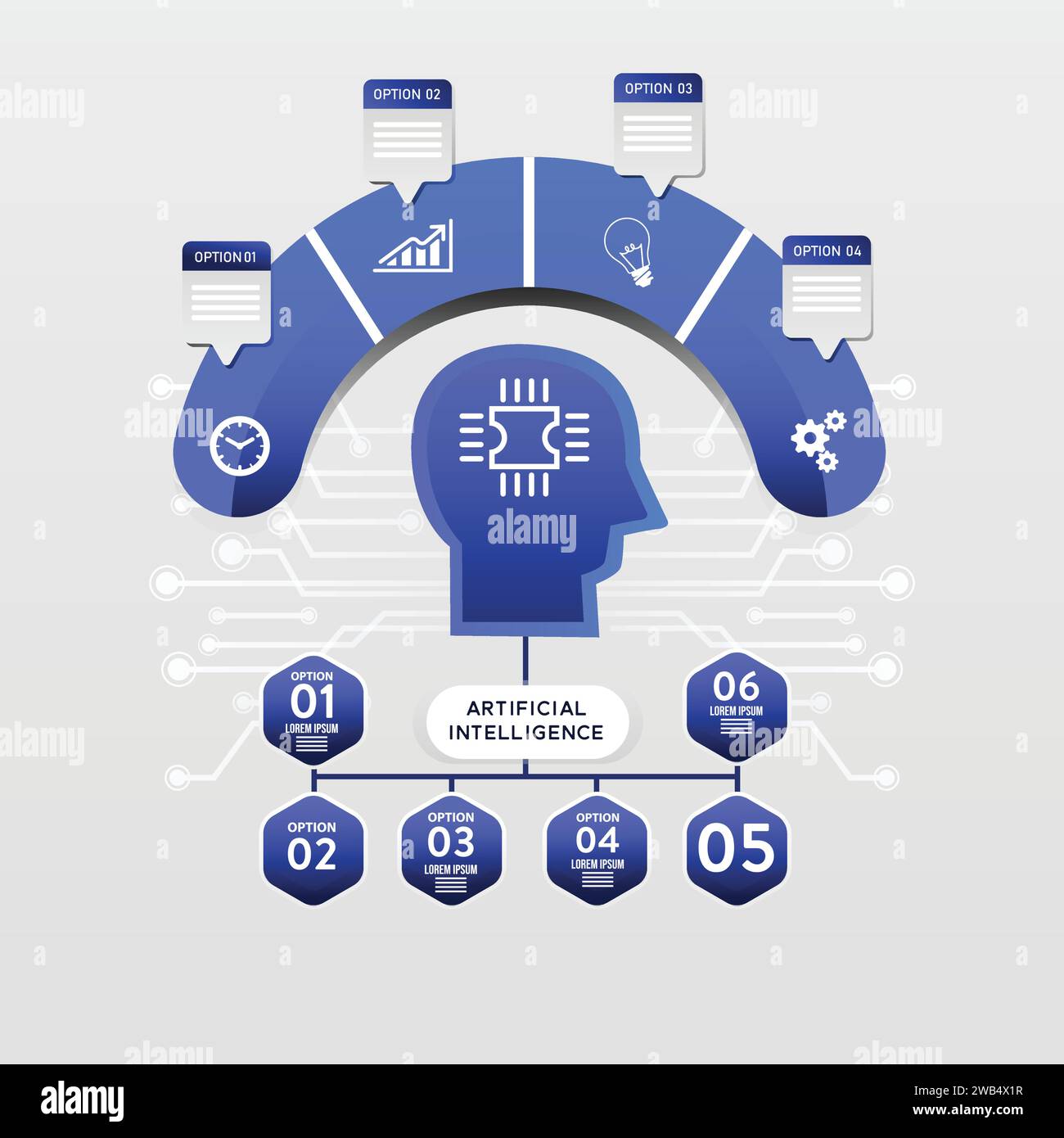 Futuristic AI backdrop 3d robot design Stock Vector Image & Art - Alamy