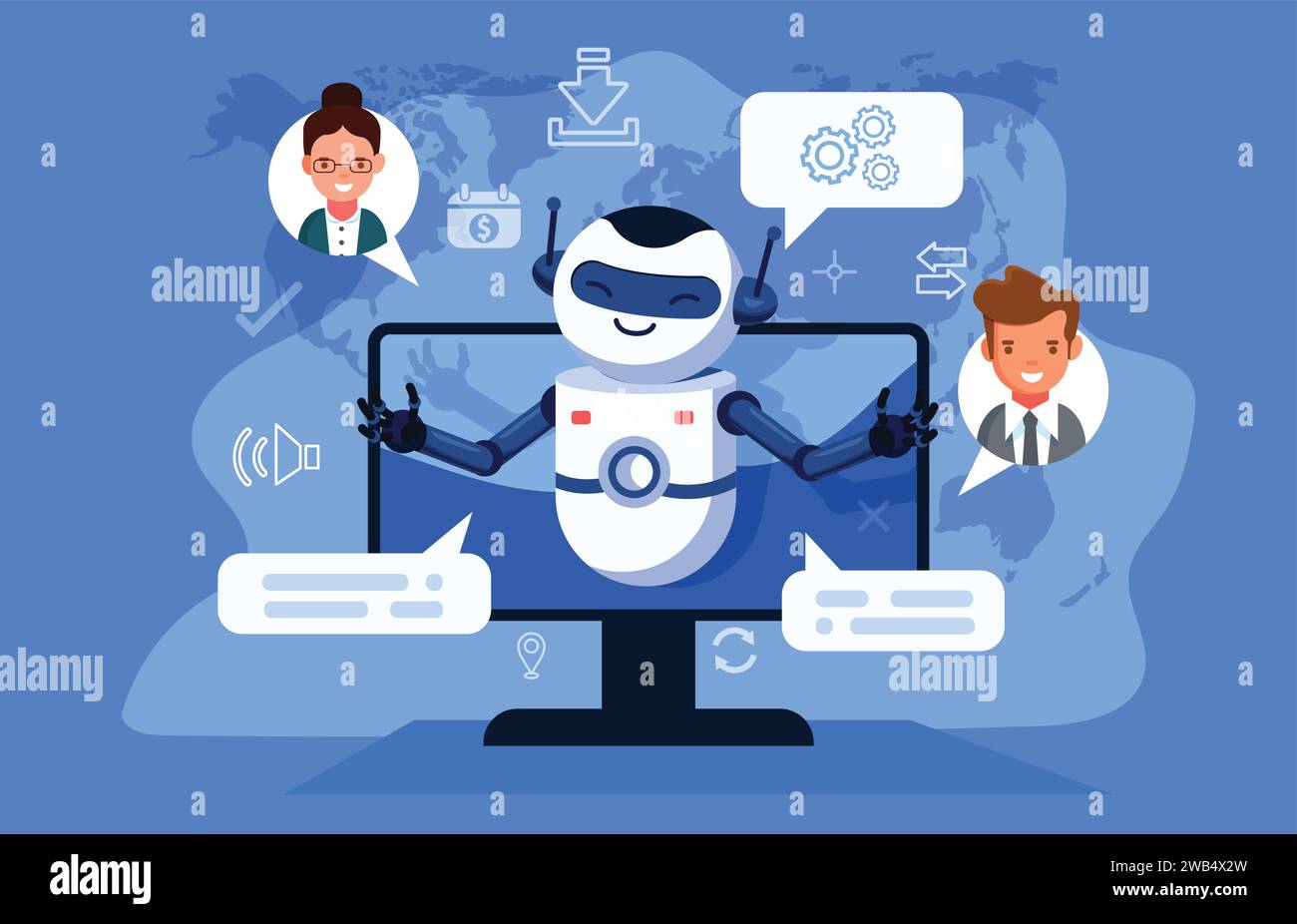 Futuristic AI backdrop 3d robot design Stock Vector Image & Art - Alamy