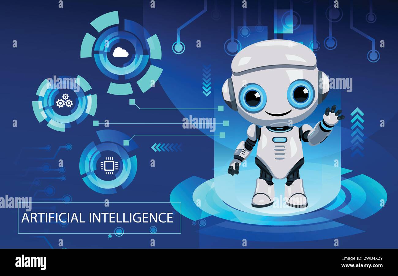 Futuristic AI backdrop 3d robot design Stock Vector Image & Art - Alamy