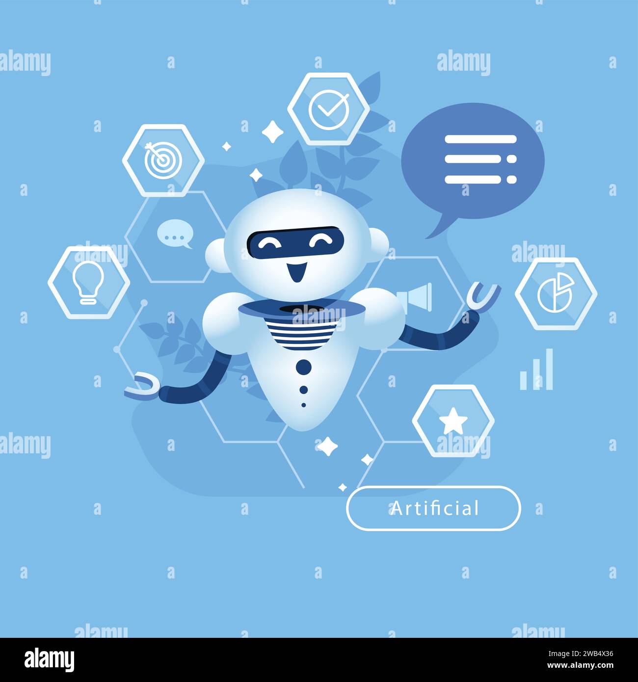 Futuristic AI backdrop 3d robot design Stock Vector Image & Art - Alamy