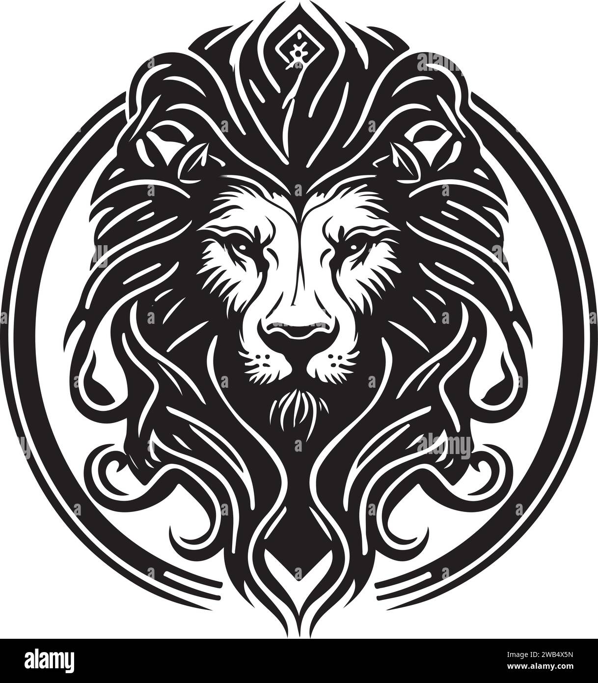 Logo linear lion hi-res stock photography and images - Alamy