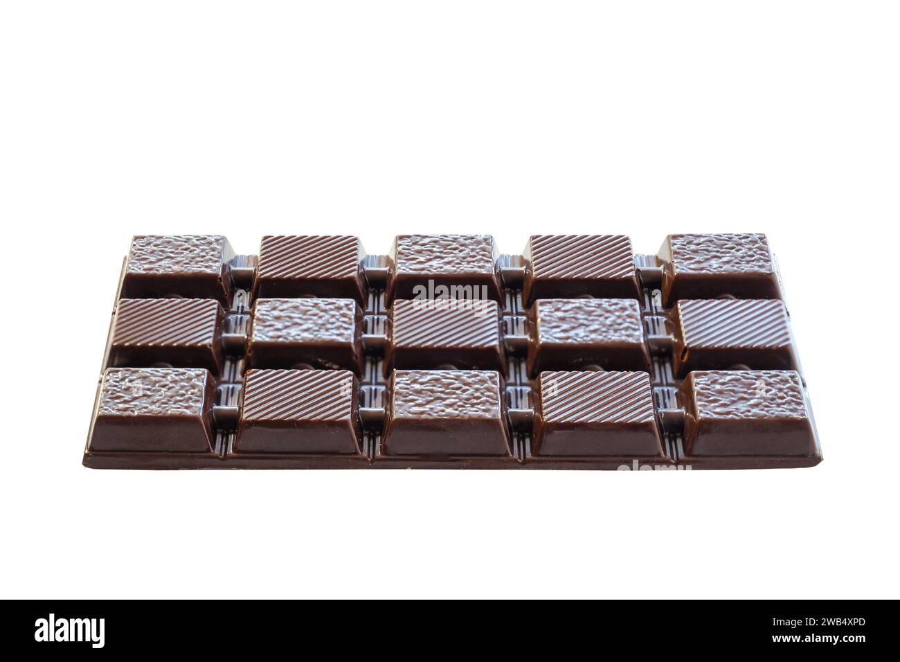 Milk chocolate isolated on white background. Side view Stock Photo - Alamy