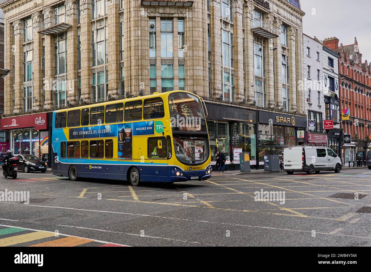 bus route 83 direction Harristown in Dame Street in Dublin city centre ...