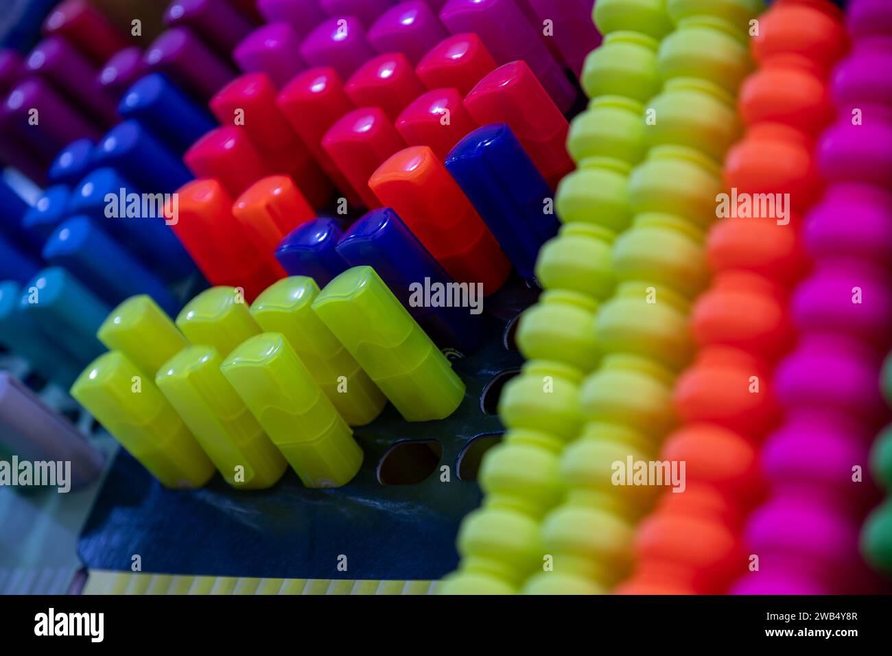 multiple types of colored ink used as highlighter and kids coloring ...