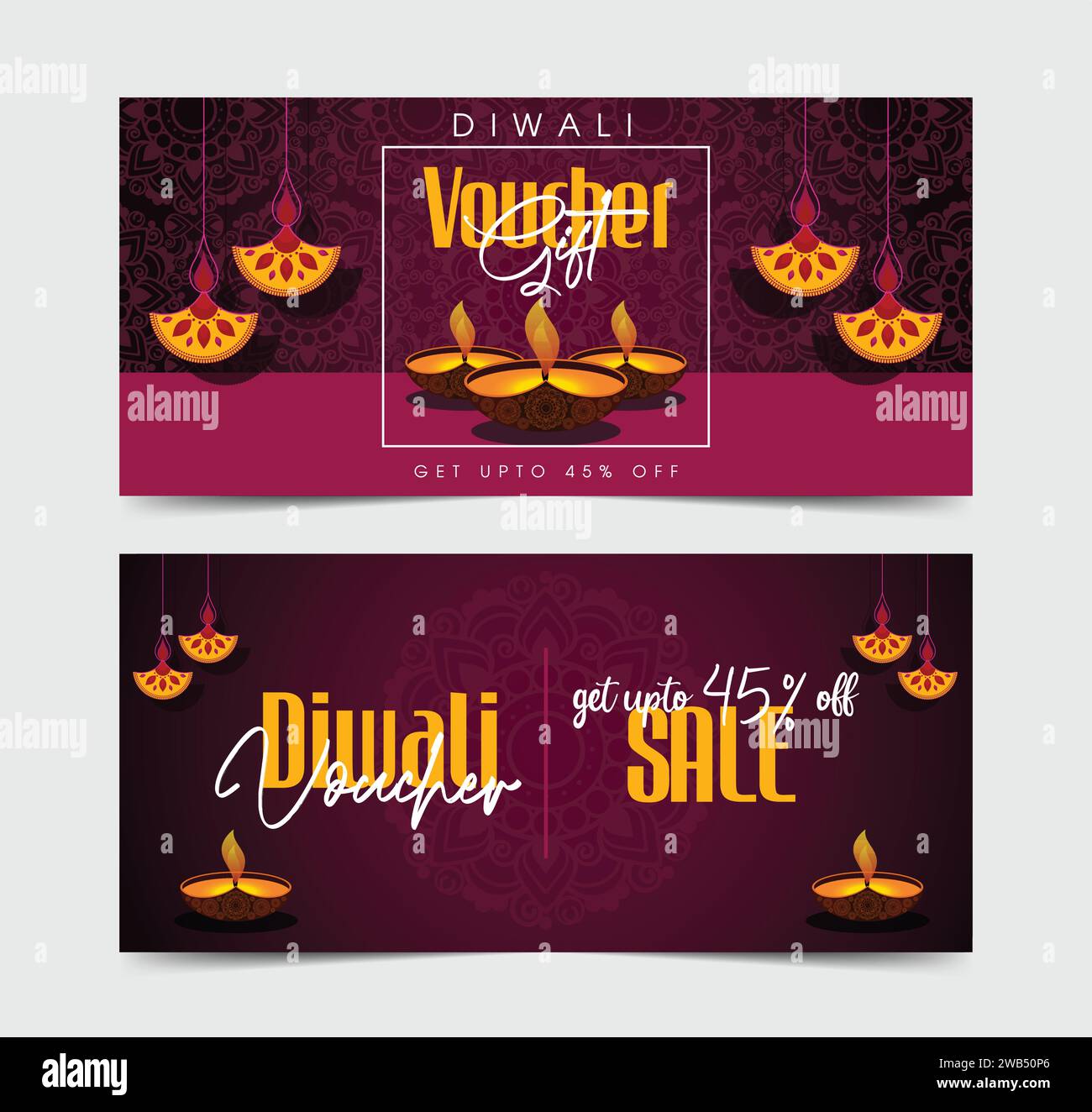 Diwali gift voucher template Stock Vector Image & Art - Alamy