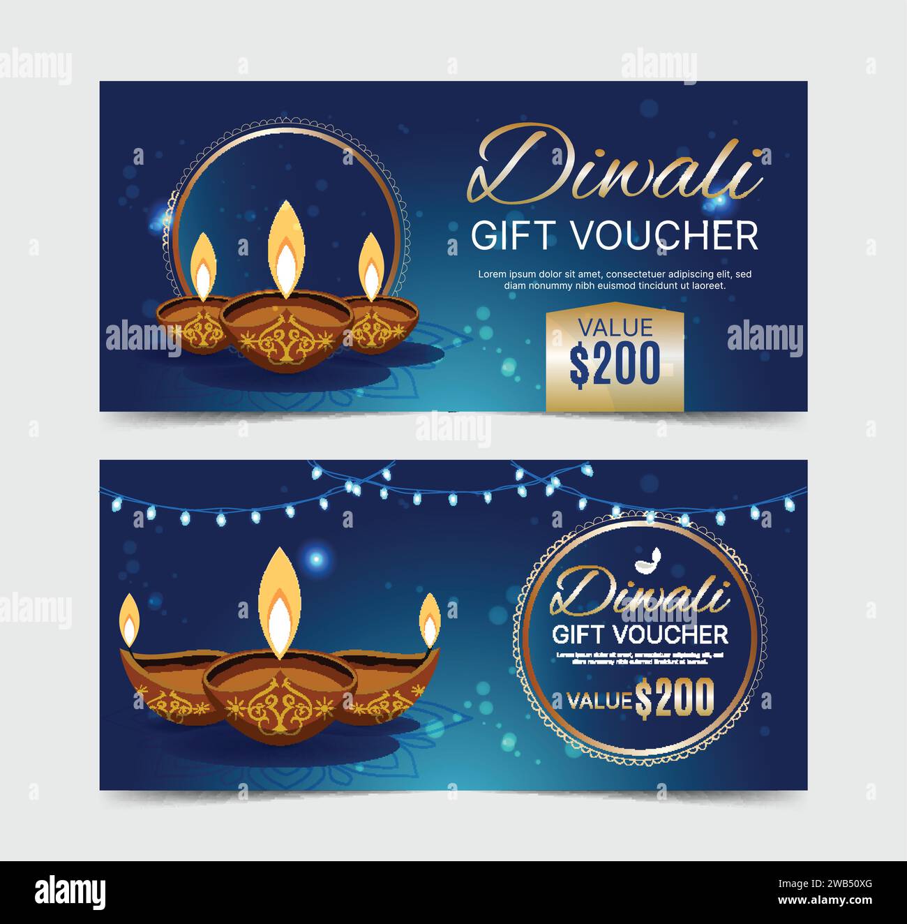 Diwali gift voucher template Stock Vector Image & Art - Alamy