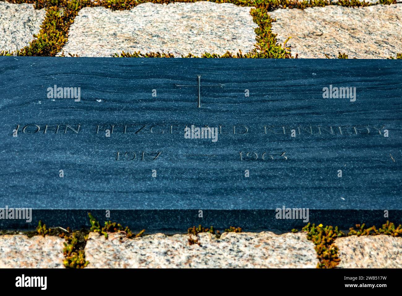 The tomb of the American president John F. Kennedy at the memorial of ...