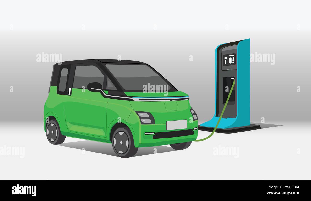 electric car design elements charging stations Stock Vector Image & Art ...
