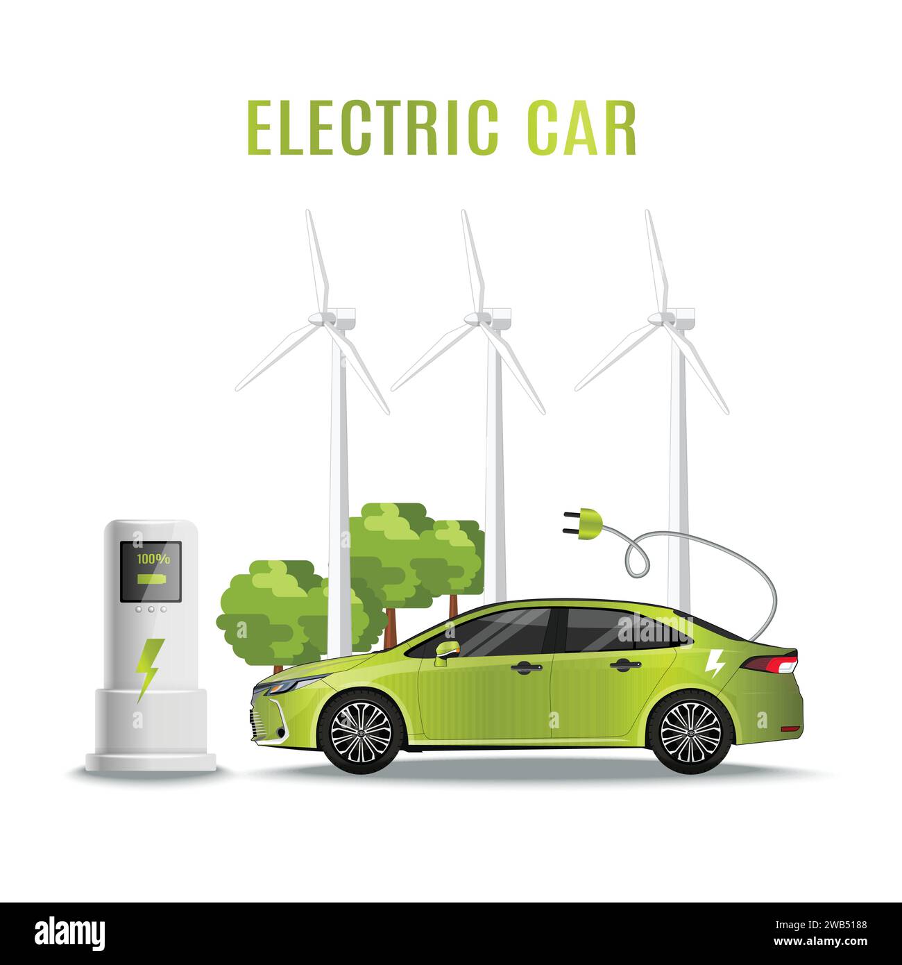 electric car design elements charging stations Stock Vector Image & Art ...