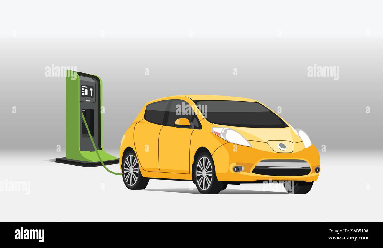 electric car design elements charging stations Stock Vector Image & Art ...
