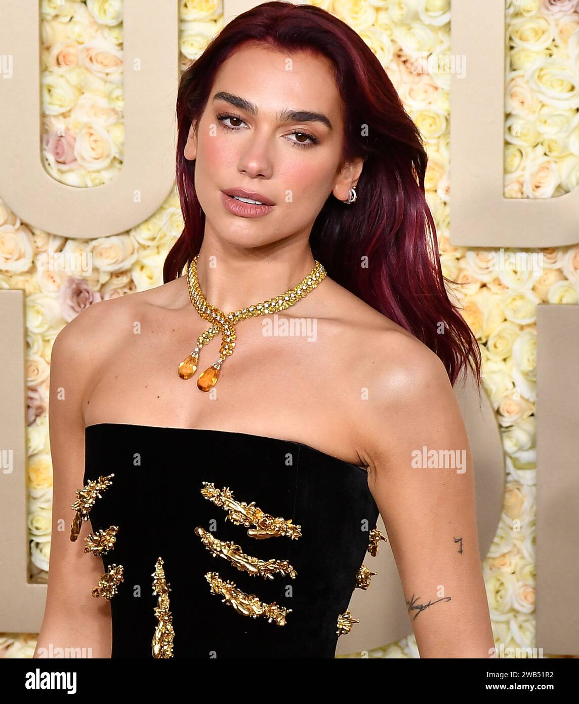 Dua Lipa attends the 81st Annual Golden Globe Awards at The Beverly ...