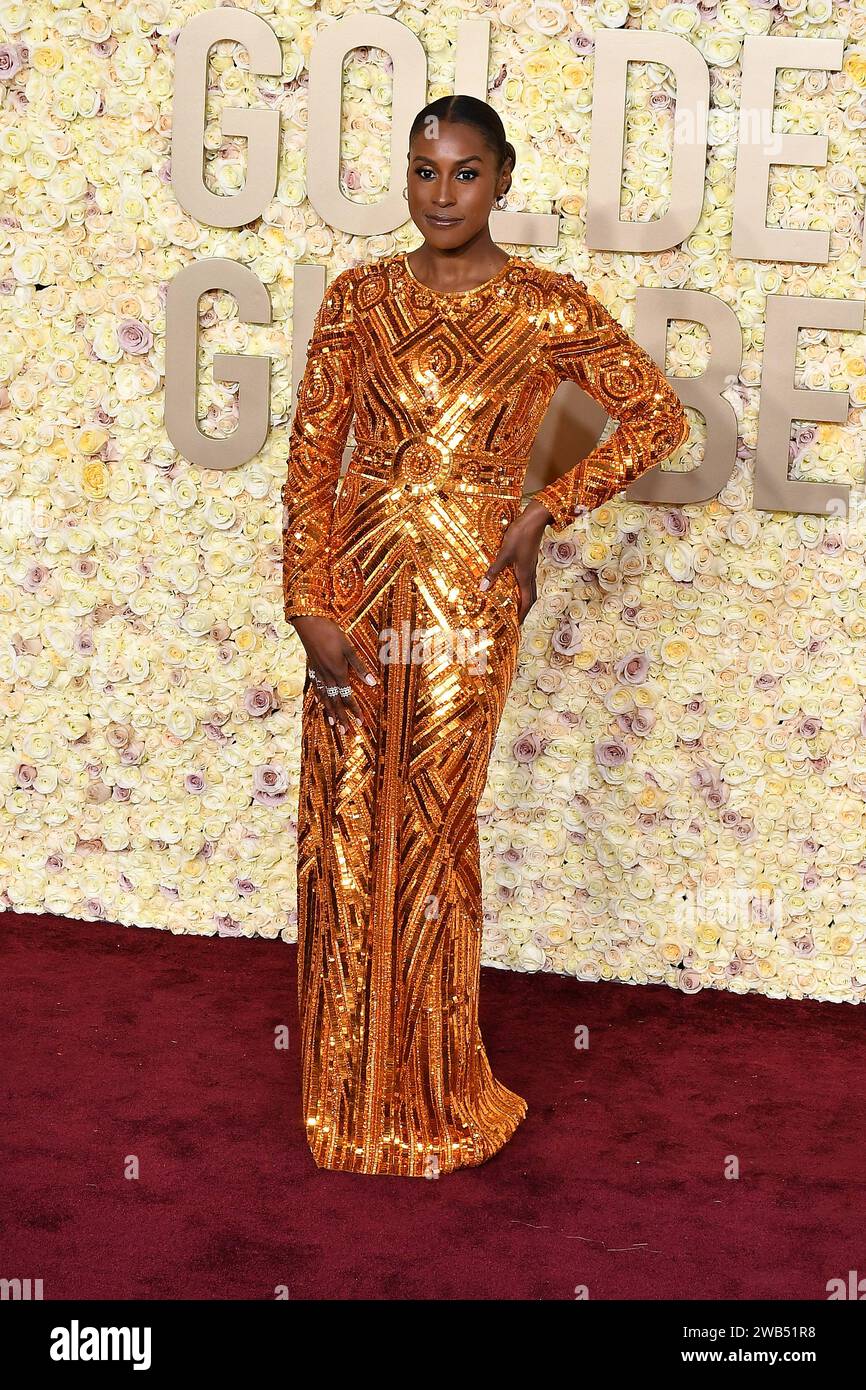 Issa Rae attends the 81st Annual Golden Globe Awards at The Beverly ...