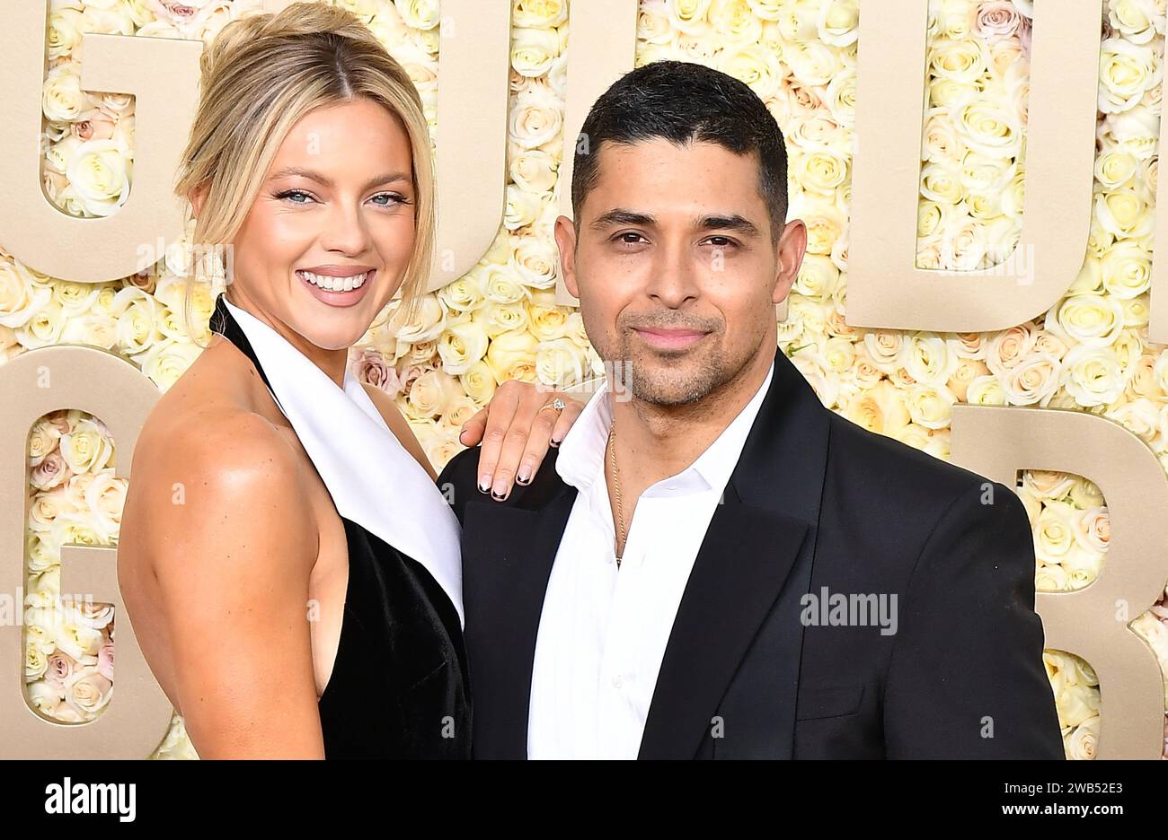 Amanda Pacheco and Wilmer Valderrama attend the 81st Annual Golden ...
