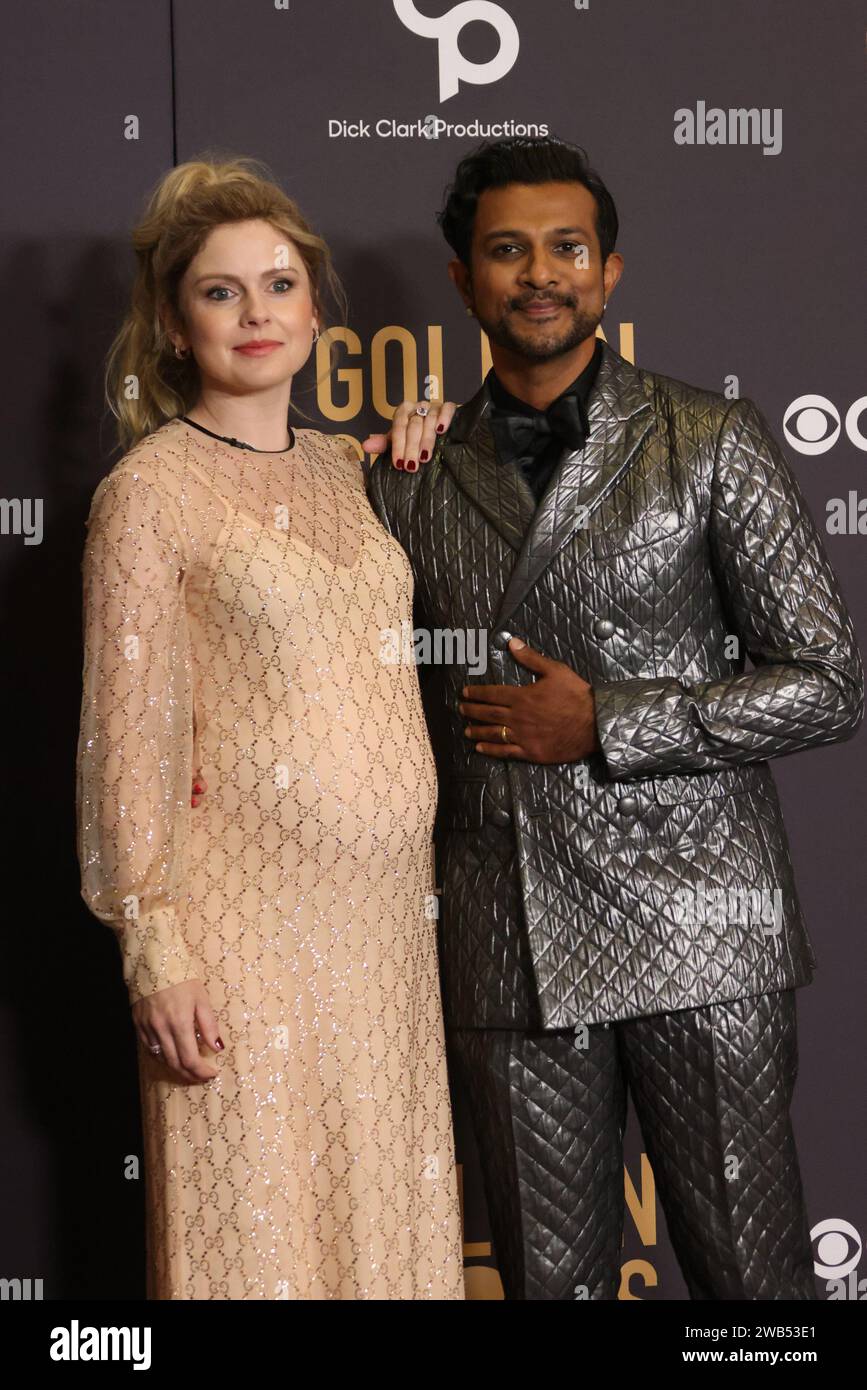 Beverly Hills, USA. 07th Jan, 2024. (L-R) Rose McIver and Utkarsh ...