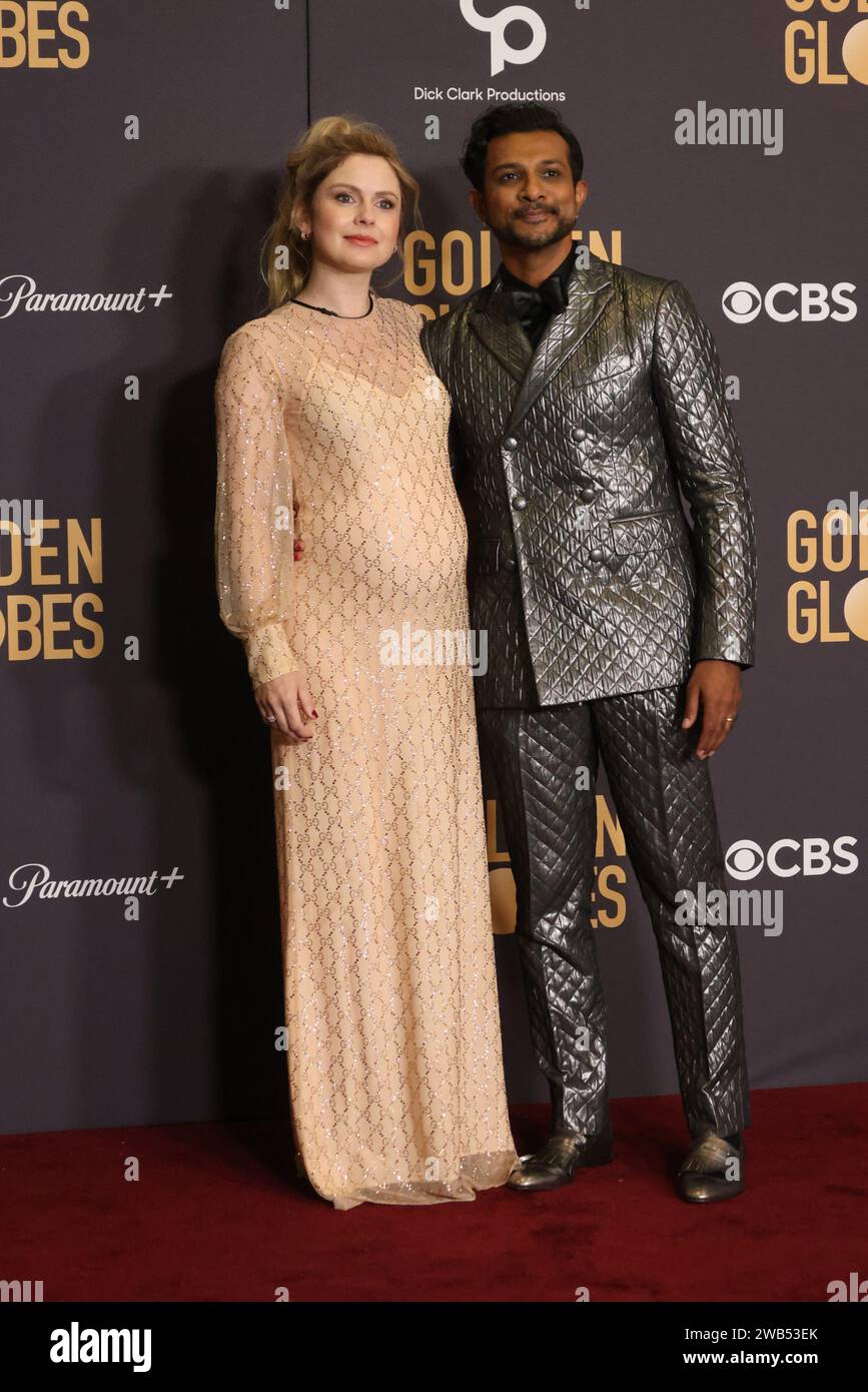 Beverly Hills, USA. 07th Jan, 2024. (L-R) Rose McIver and Utkarsh ...